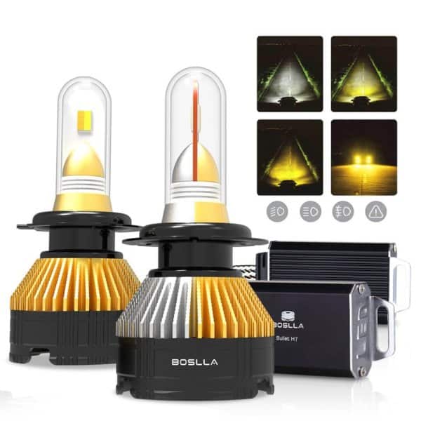 H7 White Yellow LED Headlight & Fog Light Bulbs - Boslla
